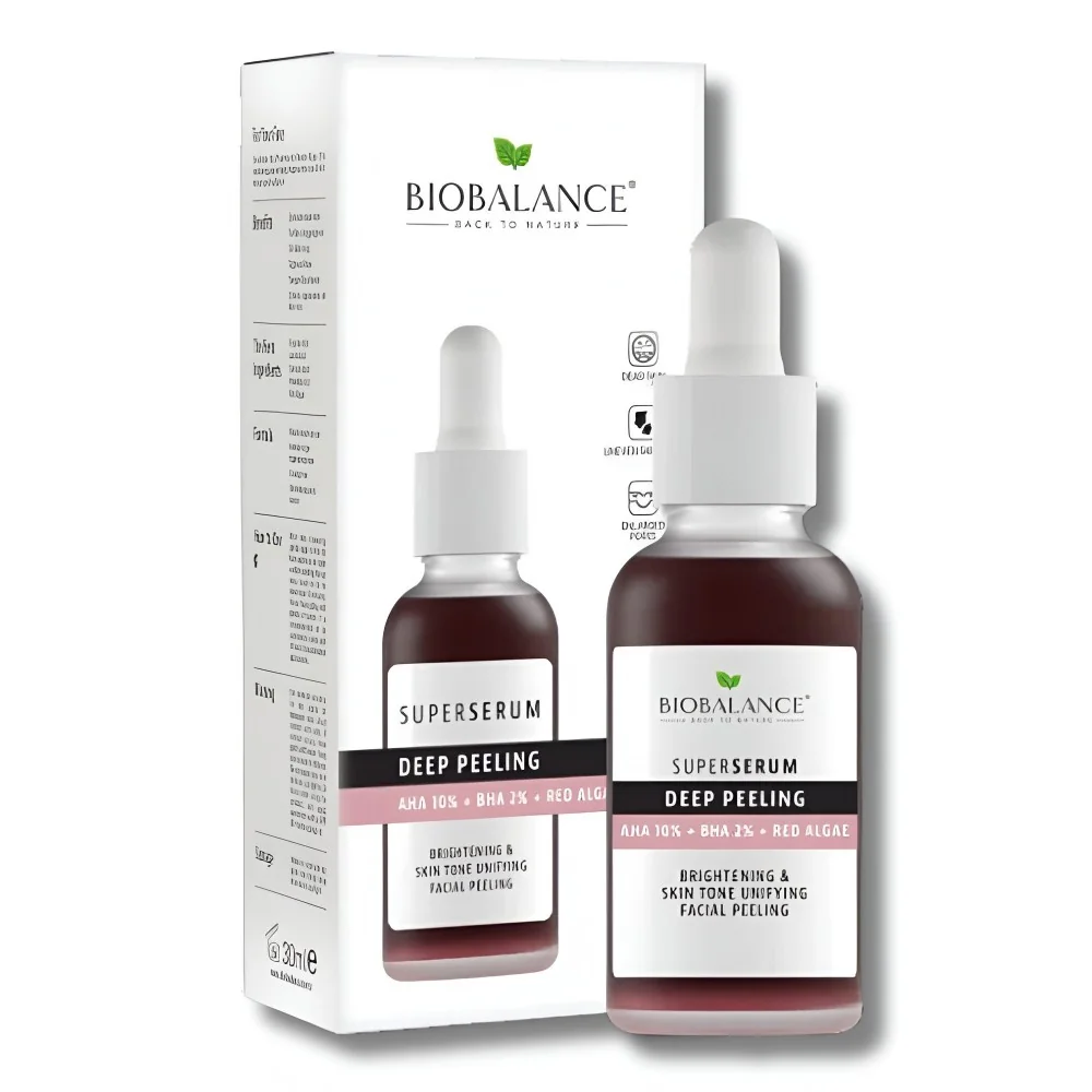 BIOBALANCE - DEEP PEELING SERUM AHA10% + BHA2% + RED ALGAE 30ML pou...