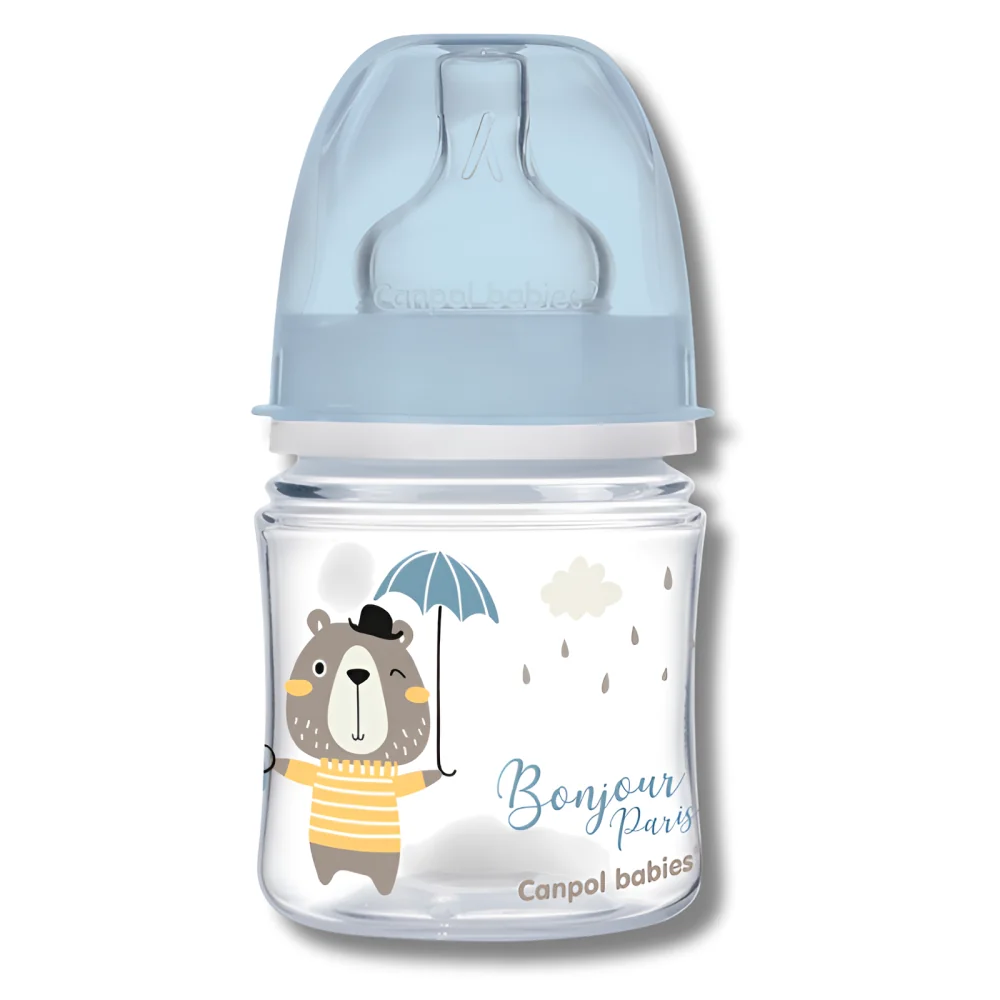 CANPOL BABIES - BIBERON ANTI COLIQUE COL LARGE +0MOIS 120ML BONJOUR ...